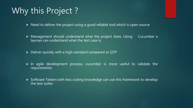 Automated Test Framework with Cucumber | PPTX
