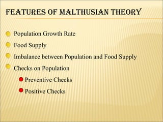 Comperative Study about optimum and malthusian theory of population | PPT