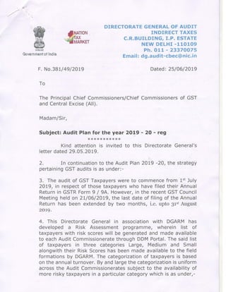 All about GST Department's Audit under section 65 of CGST Act | PDF