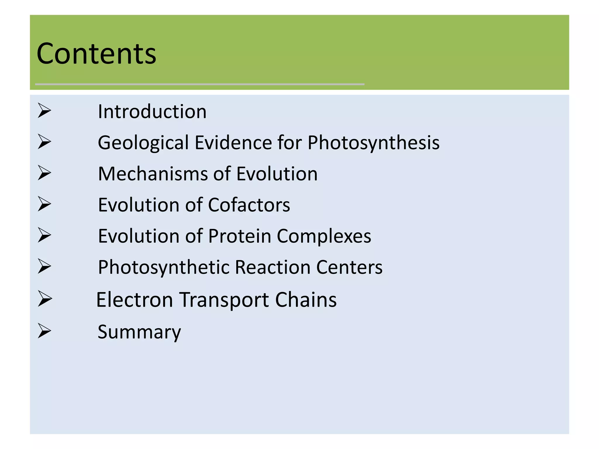 Evolution of photosynthesis | PPTX