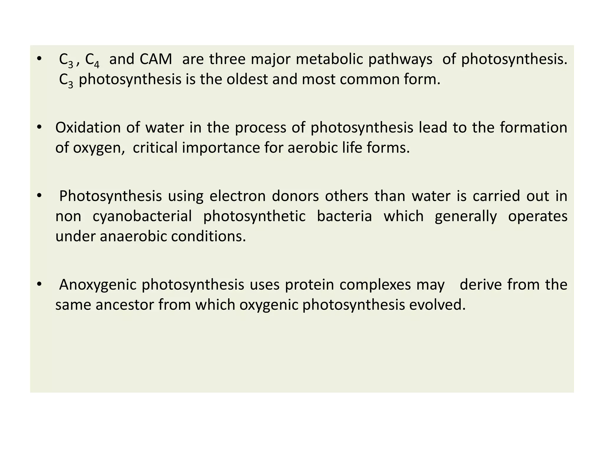Evolution of photosynthesis | PPTX