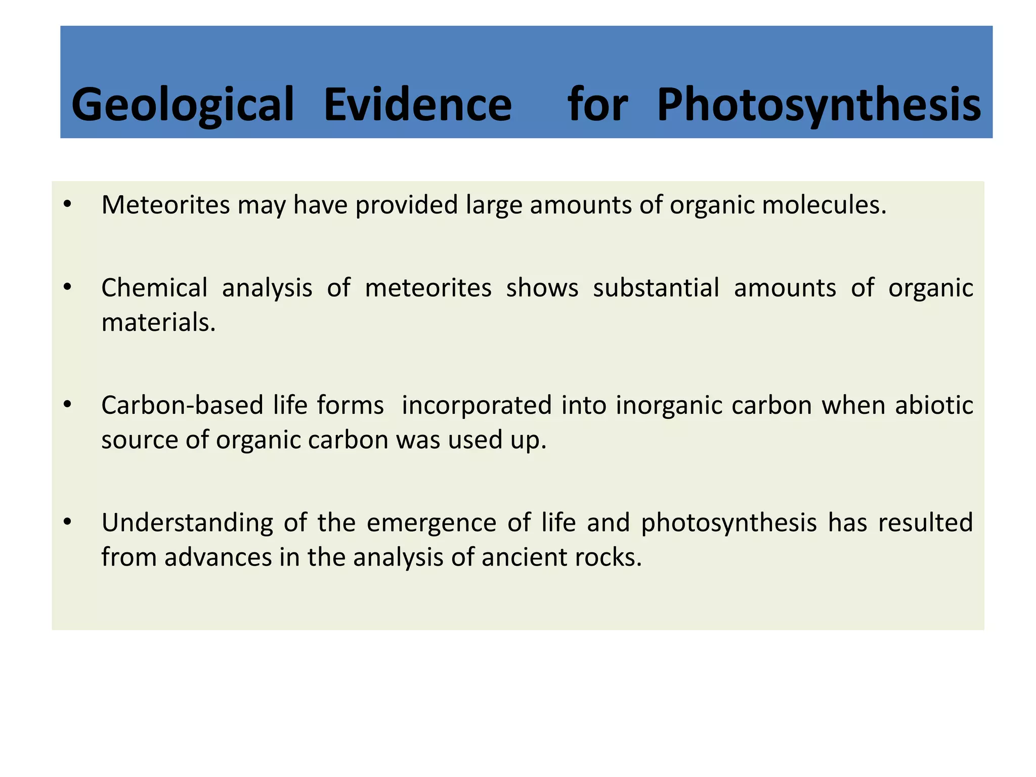 Evolution of photosynthesis | PPTX