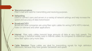 Real life aplications of fiber optics | PPTX