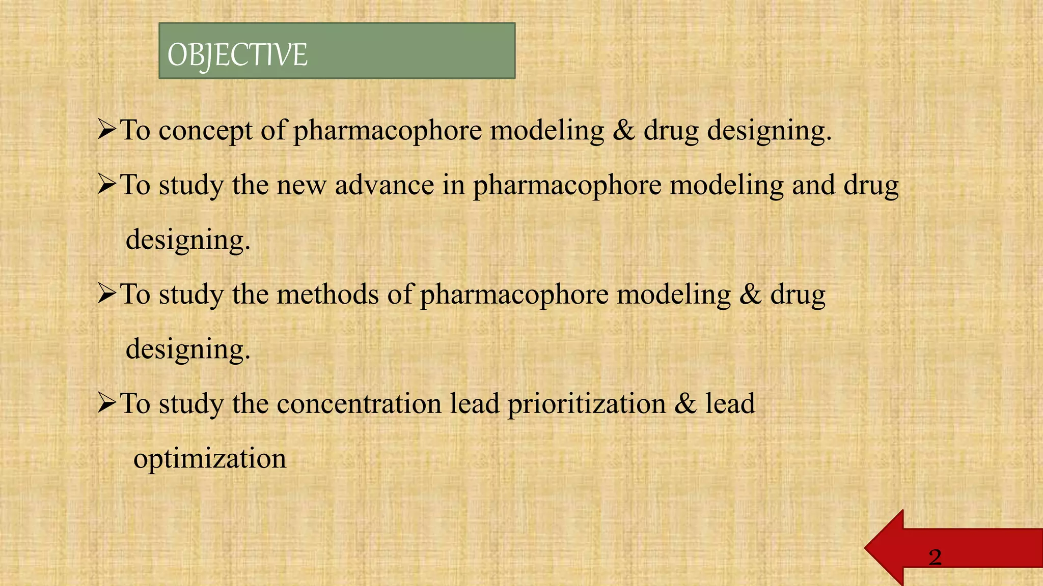 Pharmacophore Modeling in Drug Designing | PPTX