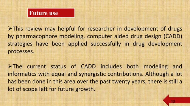 Pharmacophore Modeling in Drug Designing | PPTX | Computer Software and Applications | Computing