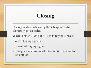 Advance steps in selling process | PPTX