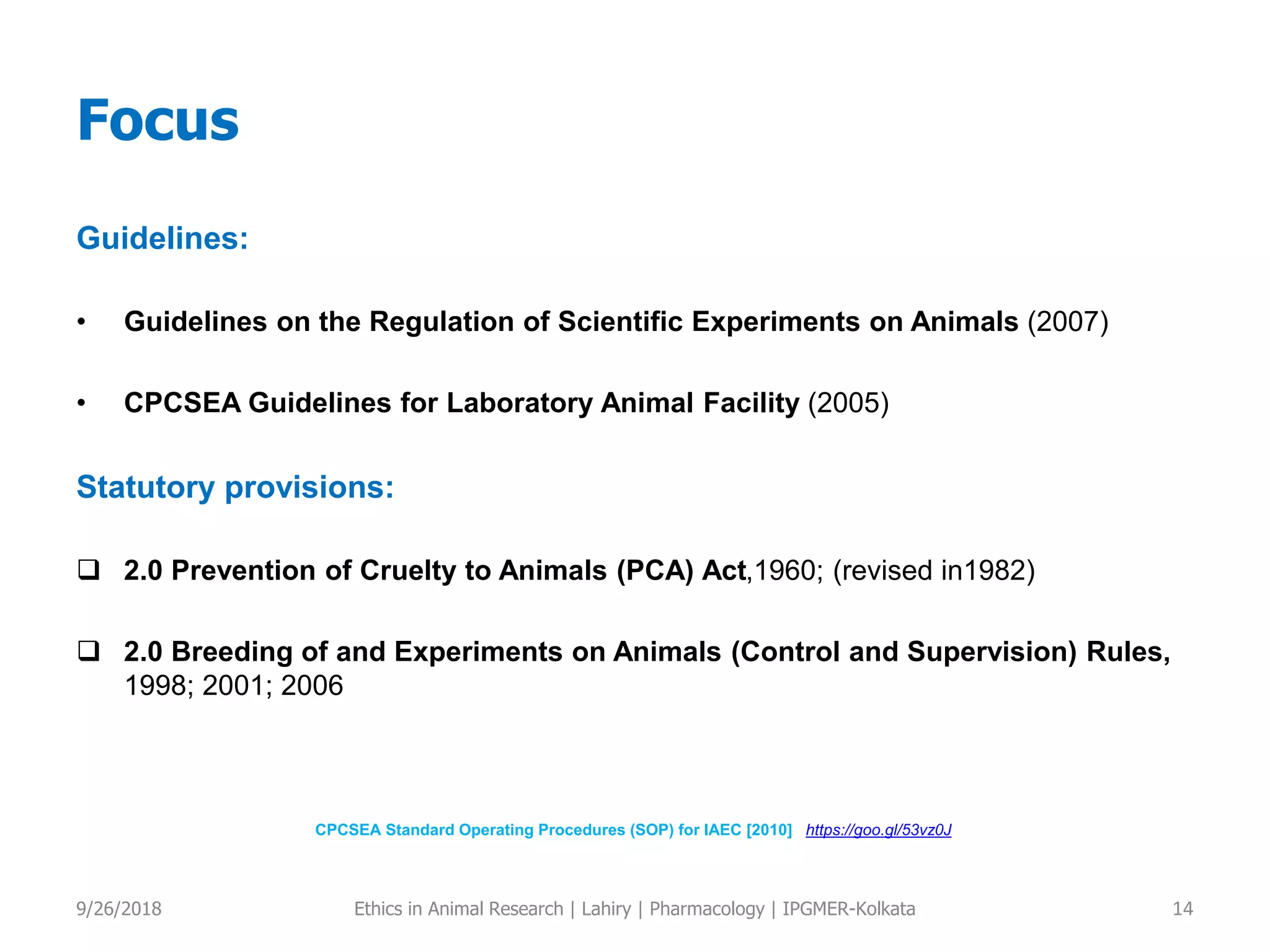 Ethical issues in animal experimentation (with emphasis on CPCSEA ...