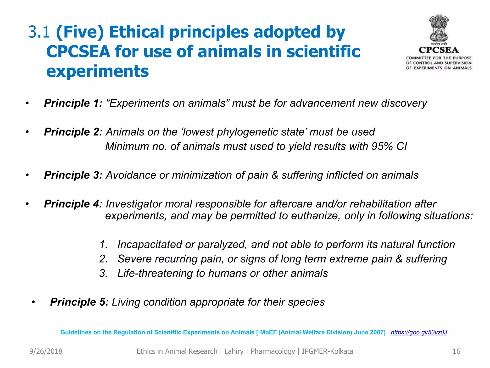 Ethical issues in animal experimentation (with emphasis on CPCSEA ...