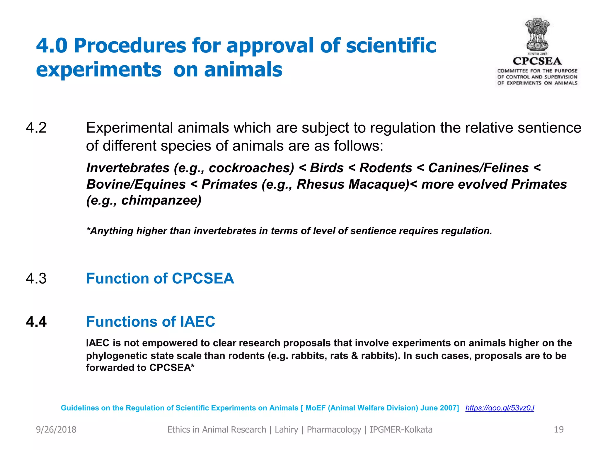 Ethical issues in animal experimentation (with emphasis on CPCSEA guidelines) | PDF