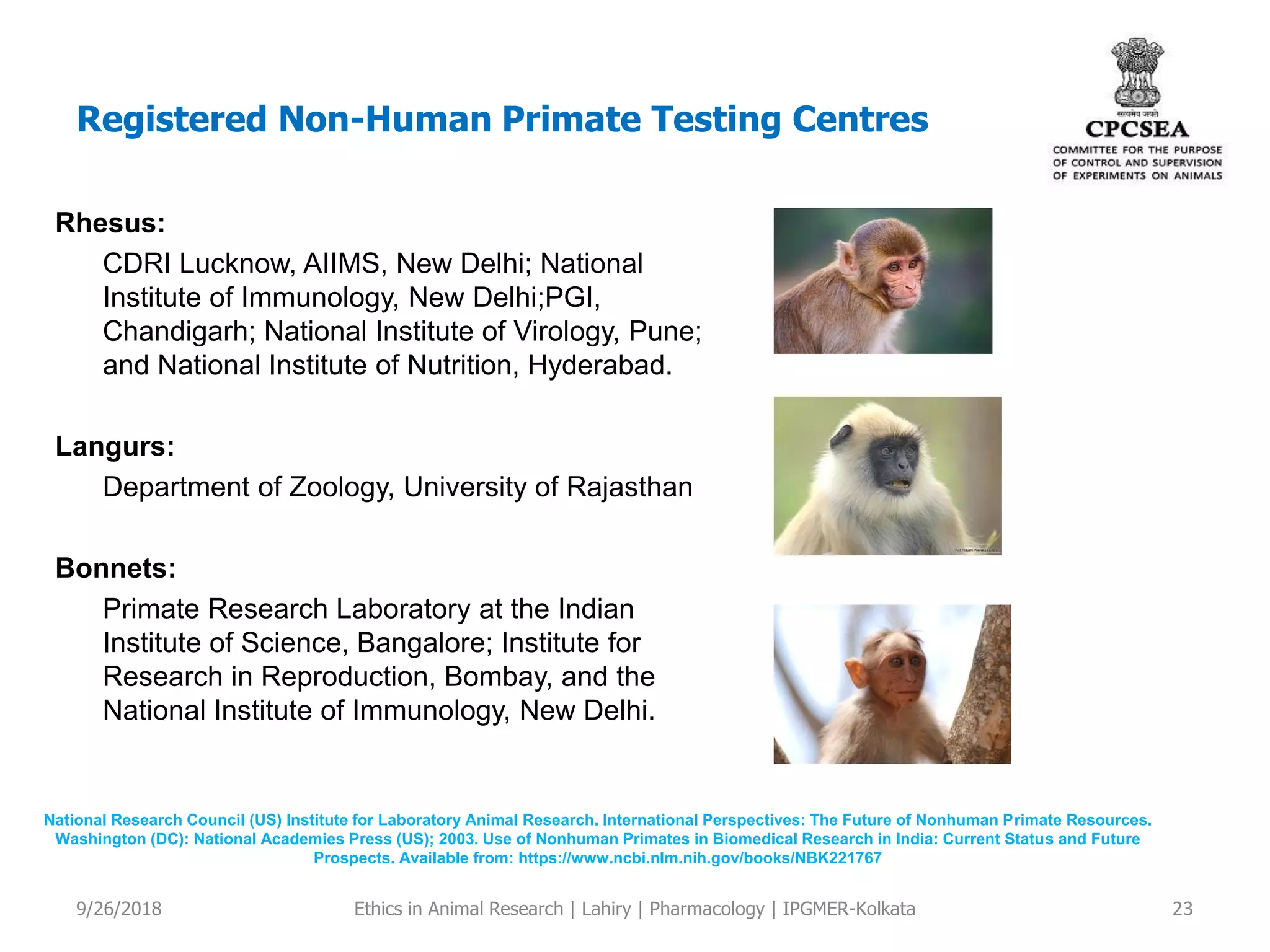 Ethical issues in animal experimentation (with emphasis on CPCSEA ...