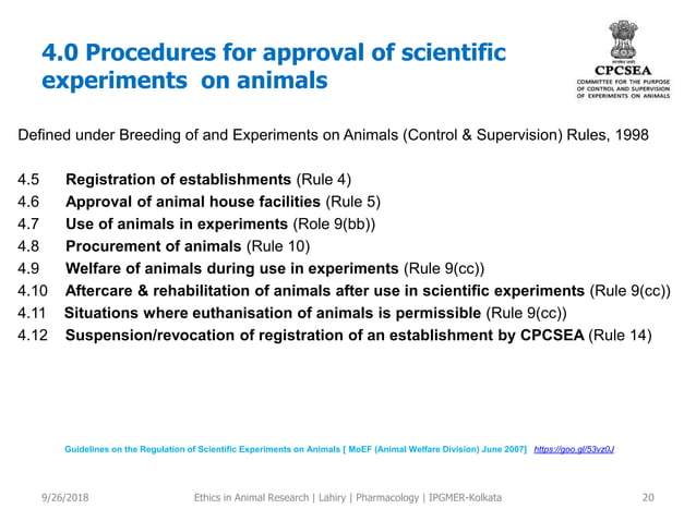 Ethical issues in animal experimentation (with emphasis on CPCSEA ...
