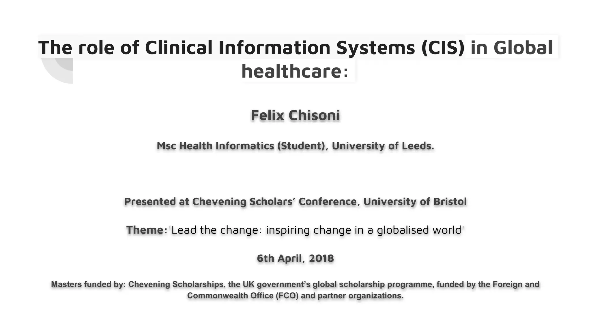 Clinical Information Systems in Global Health Care | PPT