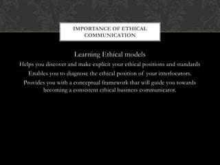 Ethics IN BUSINESS COMMUNICATION | PPTX