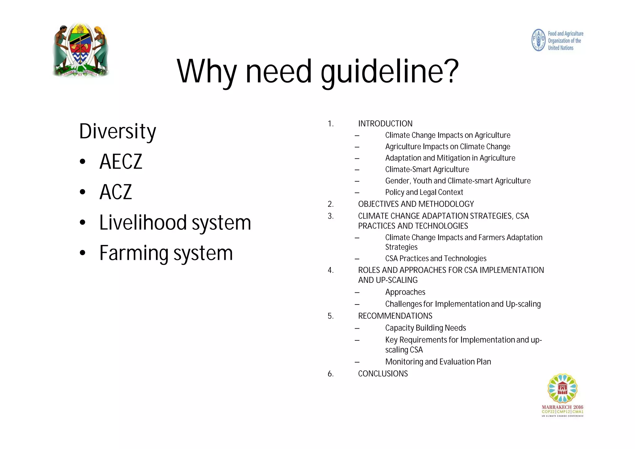 CSA guideline - A ladder to successful agriculture in Tanzania | PDF