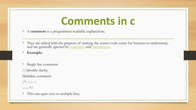 Basic C Structure and related terms with example | PPTX