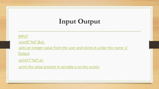 Basic C Structure and related terms with example | PPTX