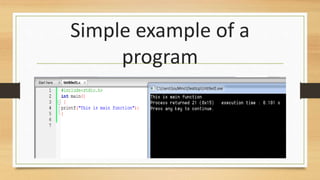 Basic C Structure and related terms with example | PPT