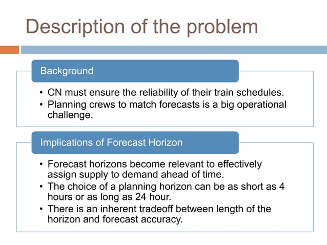 Canadian Rail, Forecast Horizon Analysis | PPT | Free Download