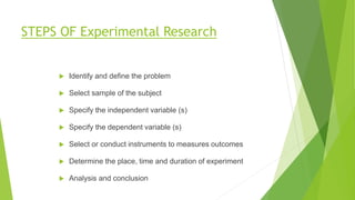 Final presentation on experimental research | PPTX