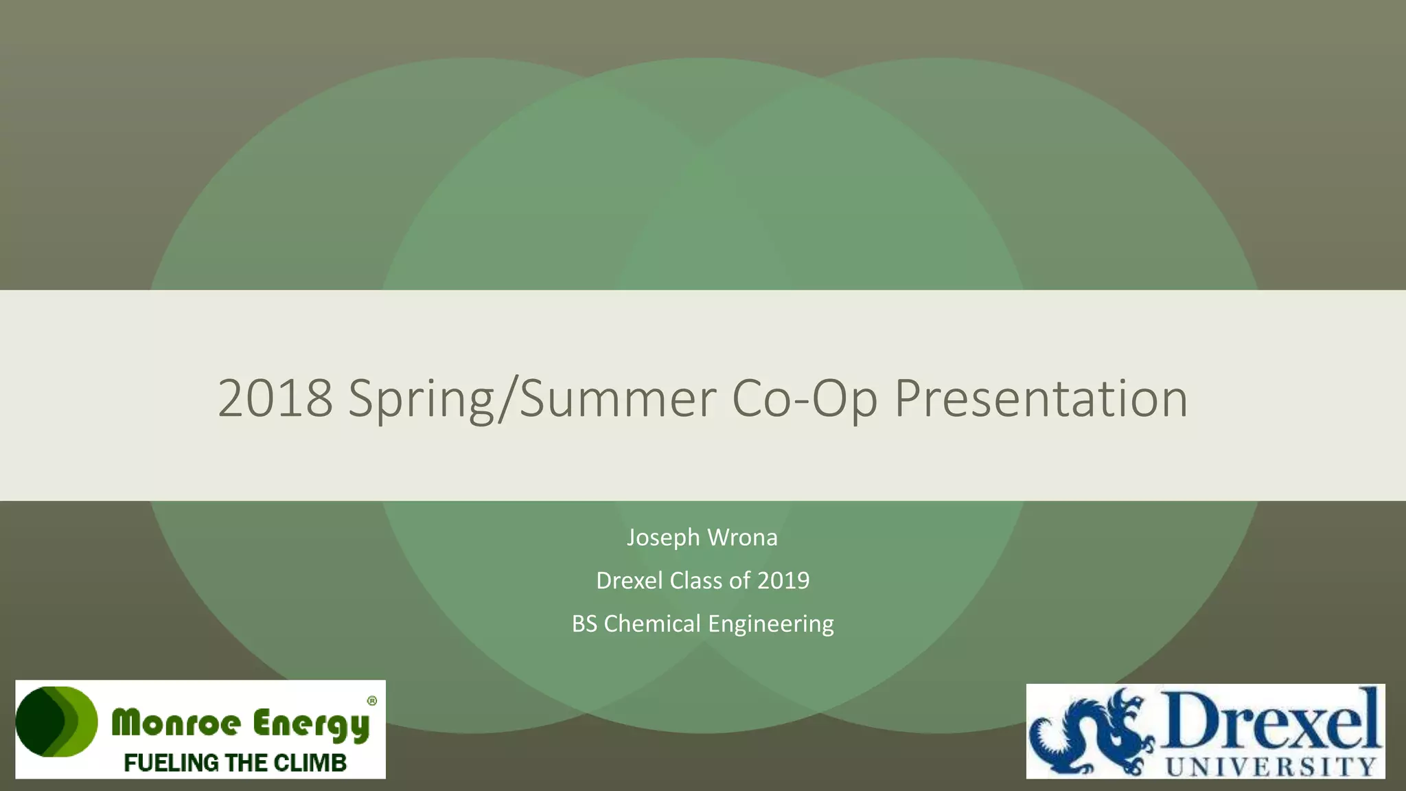 Final Presentation for the Process Engineering Co-Op Position | PPTX
