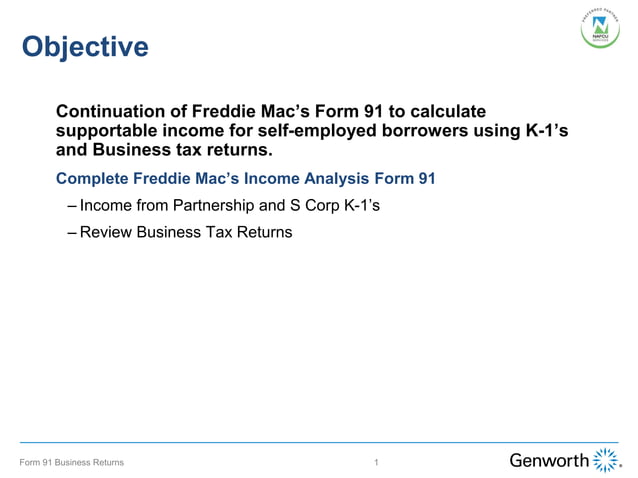 Self-Employed Borrower: Case Study Part II: Completing the Form 91 with ...