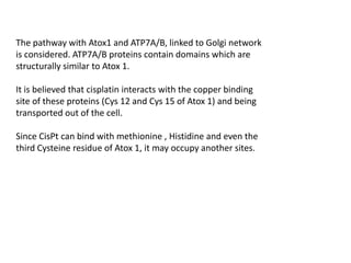 Mutated Atox 1 and its interactions with the anticancer drug Cisplatin ...