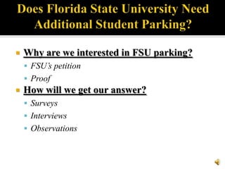 Campus Parking at FSU | PPT