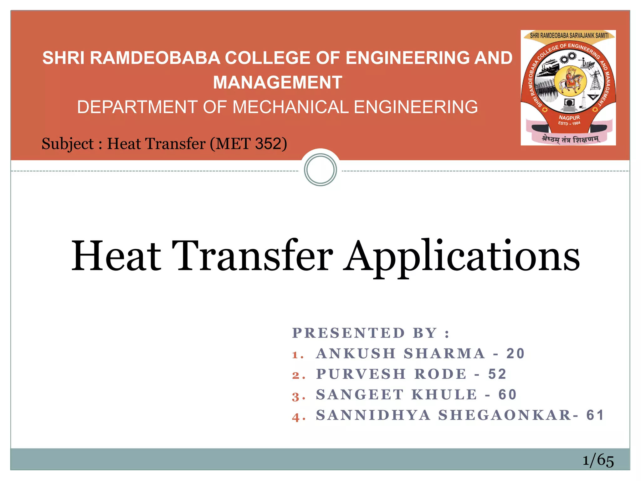 Heat Transfer Applications | PDF