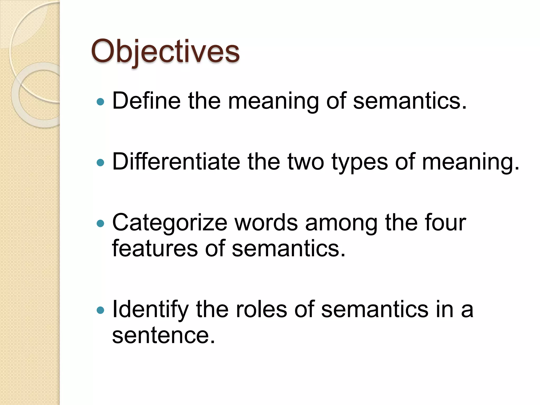 Semantics (Introduction To Linguistics) | PPTX