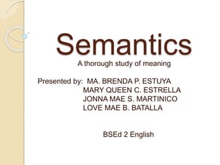 Semantics (Introduction To Linguistics) | PPTX