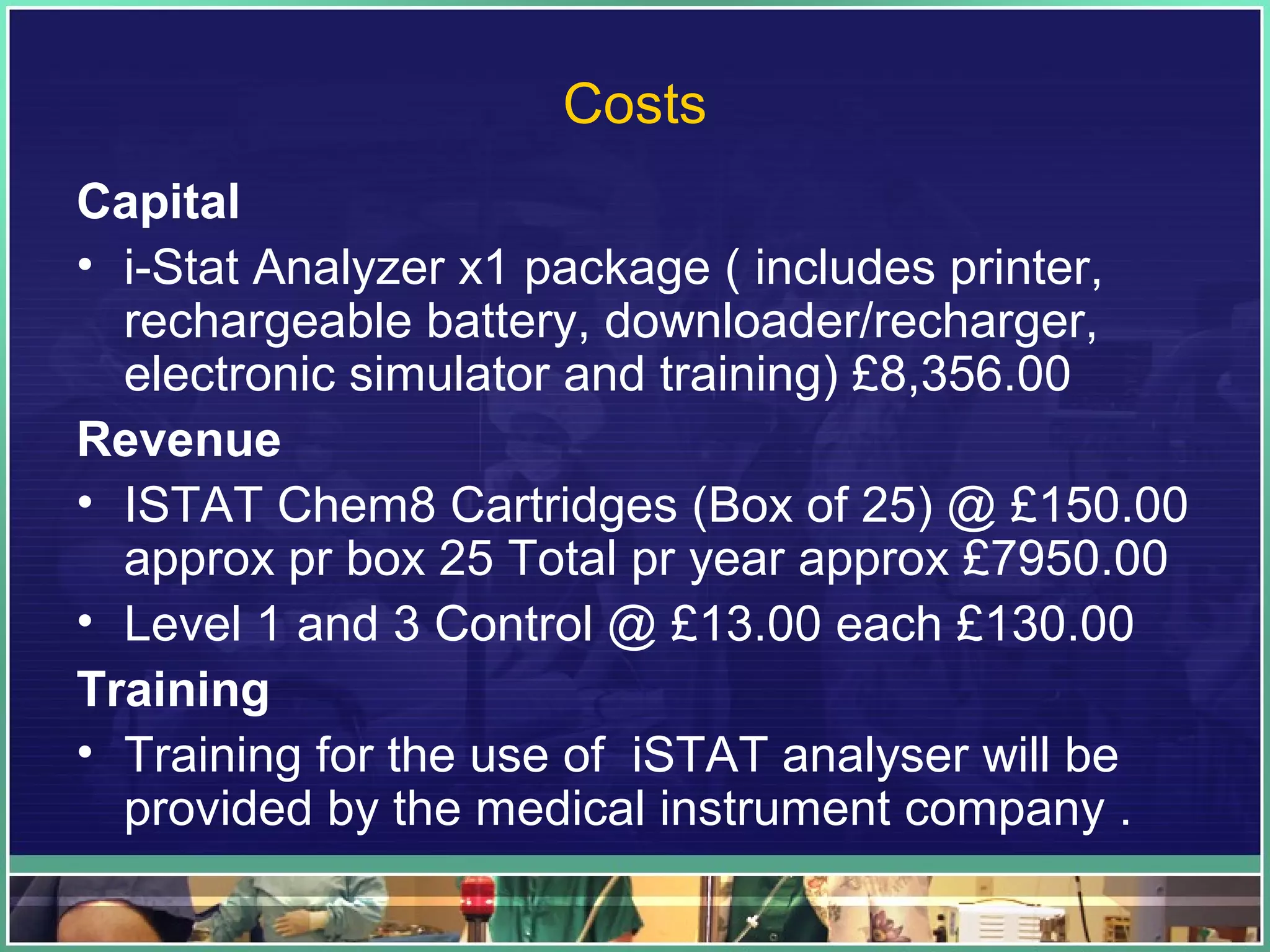Final presentation introduction_of_the_i_stat_analyser_at_the_vale ...