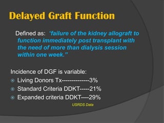 Deceased donor kidney transplantation-Recipient care. | PPTX