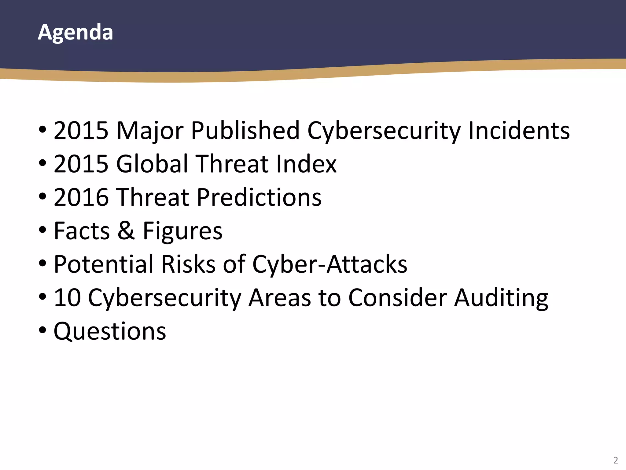 Final presentation january iia cybersecurity securing your 2016 audit ...