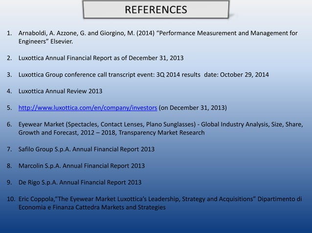 Final presentation luxottica group | PPT