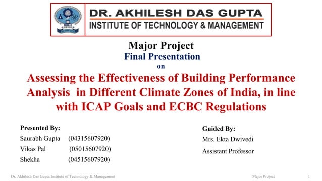 Building Performance Analysis using BIM align ECBC Regulations | PPT