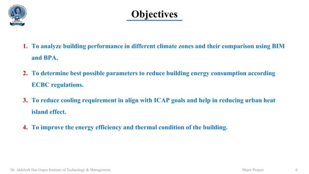 Building Performance Analysis using BIM align ECBC Regulations | PPT