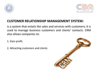 CUSTOMER RELATIONSHIP MANAGEMENT SYSTEM | PPT