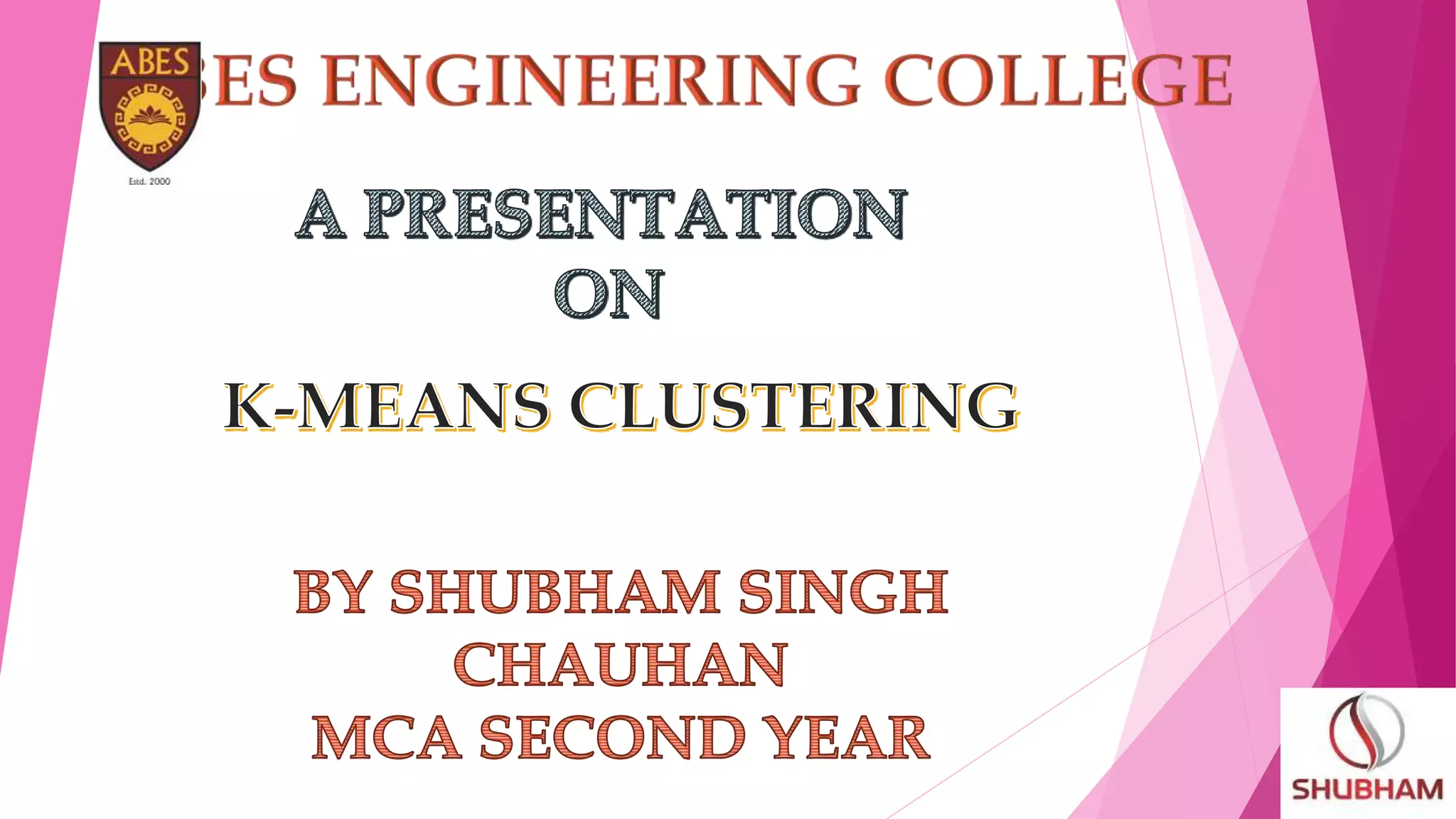 K MEANS CLUSTERING | PPTX | Computing | Technology & Computing