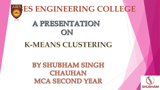 K MEANS CLUSTERING | PPTX | Computing | Technology & Computing