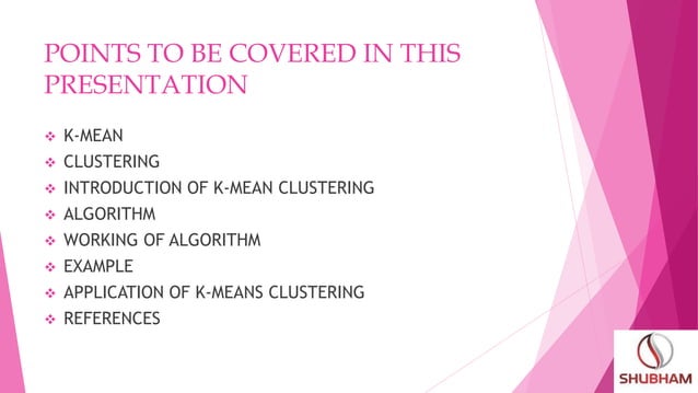 K MEANS CLUSTERING | PPTX | Computing | Technology & Computing