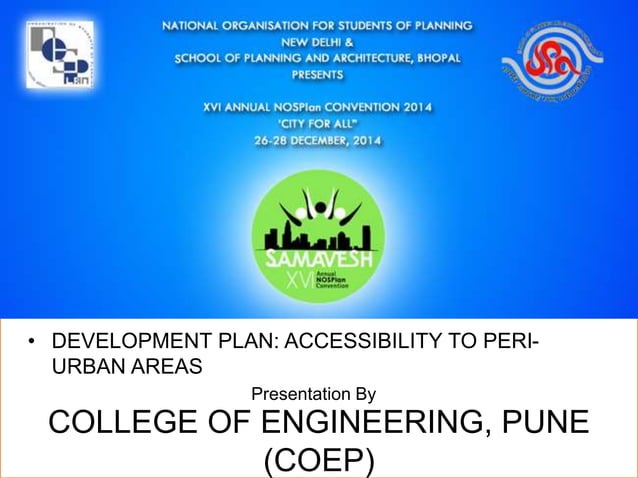 Development Plan- Planning Intervention By (COEP) College of ...