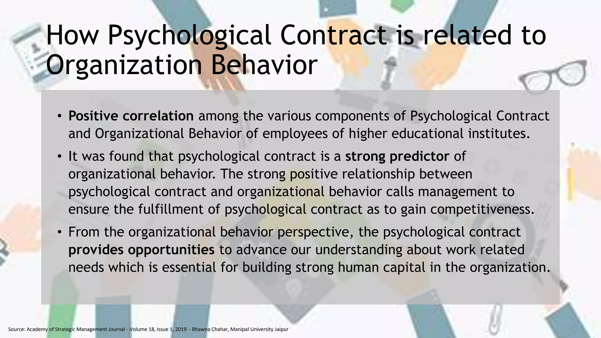 Organizational Behavior and Psychological Contracts Presentation | PPT