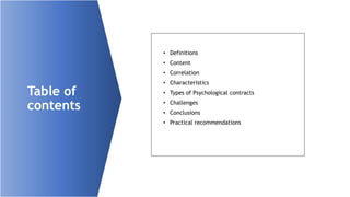 Organizational Behavior and Psychological Contracts Presentation | PPTX