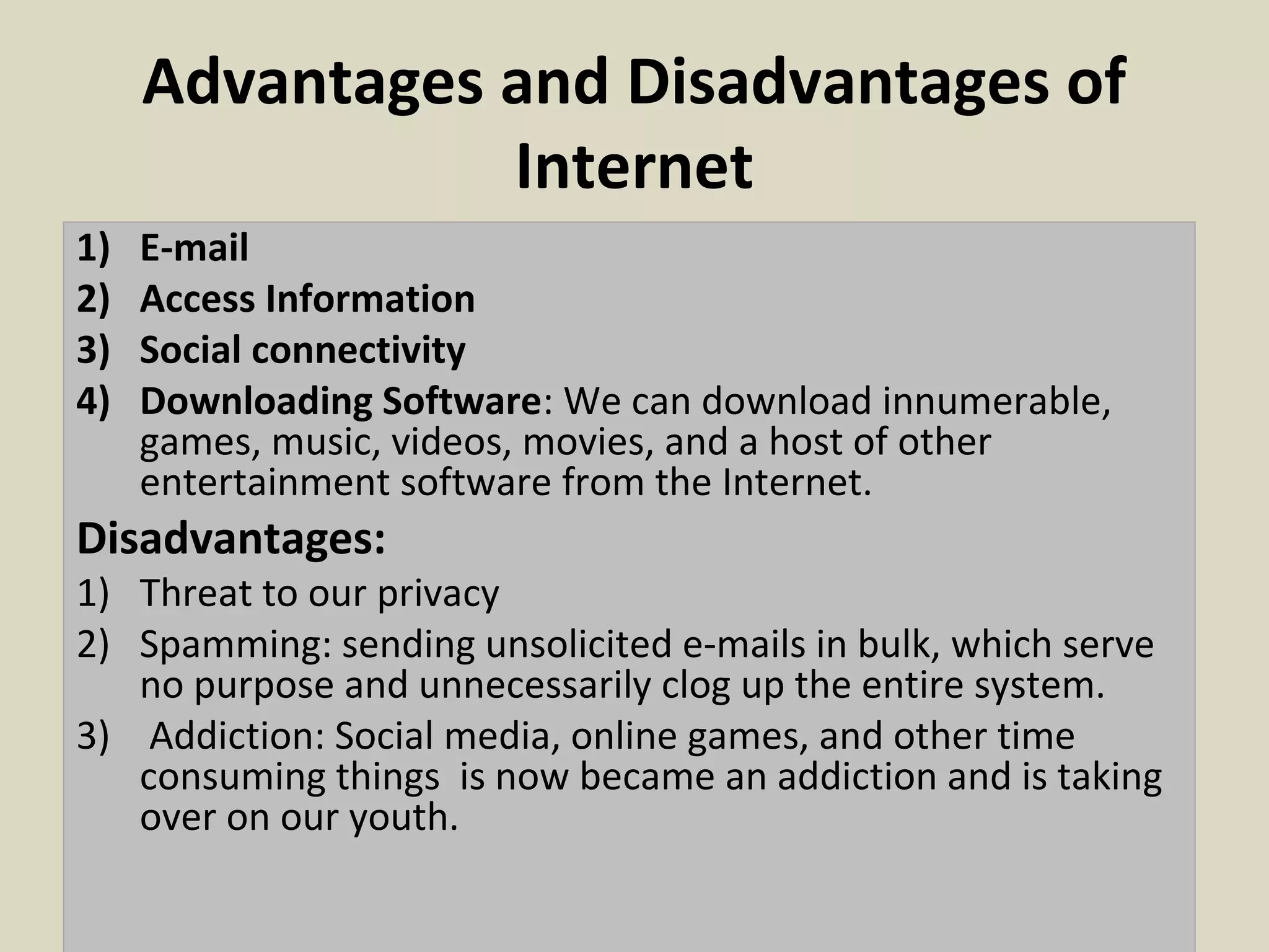History of Internet and advantages of internet | PPT