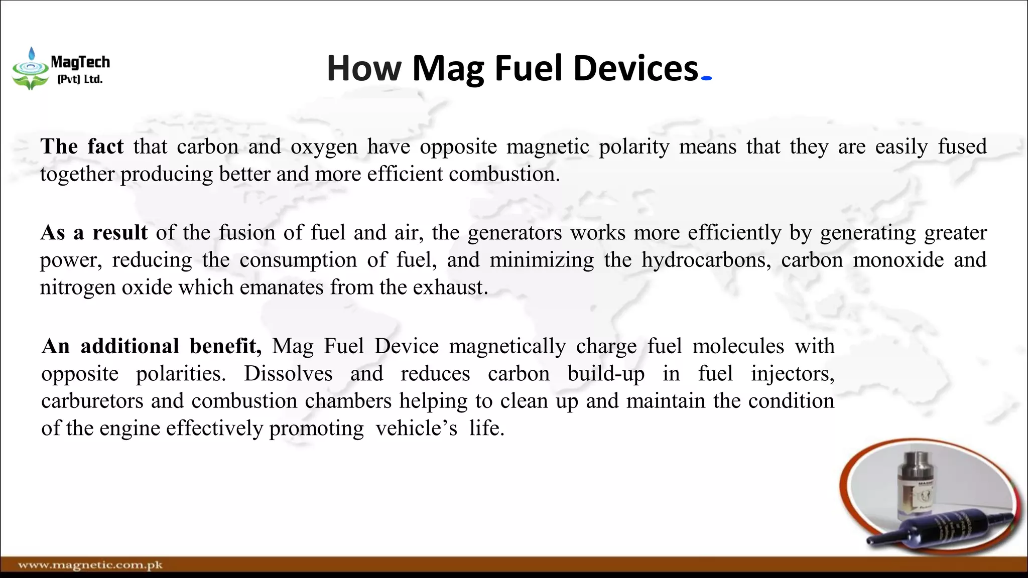 Presentation on Mag Fuel Device (Vehicles) | PPT