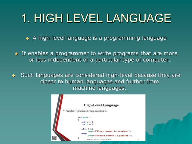 High level and Low level Language | PPT