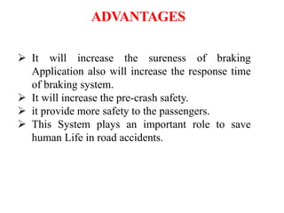 automatic braking system and brake actuation before collison | PPTX