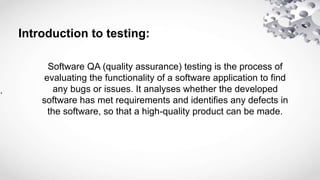 sqa testing.pptx | Standardized Testing | Educational Assessment