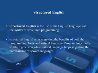 Final presentation of tools and techniques of structure analysis ...