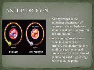 Final presentation on antimatter | PPTX | Chemistry | Science
